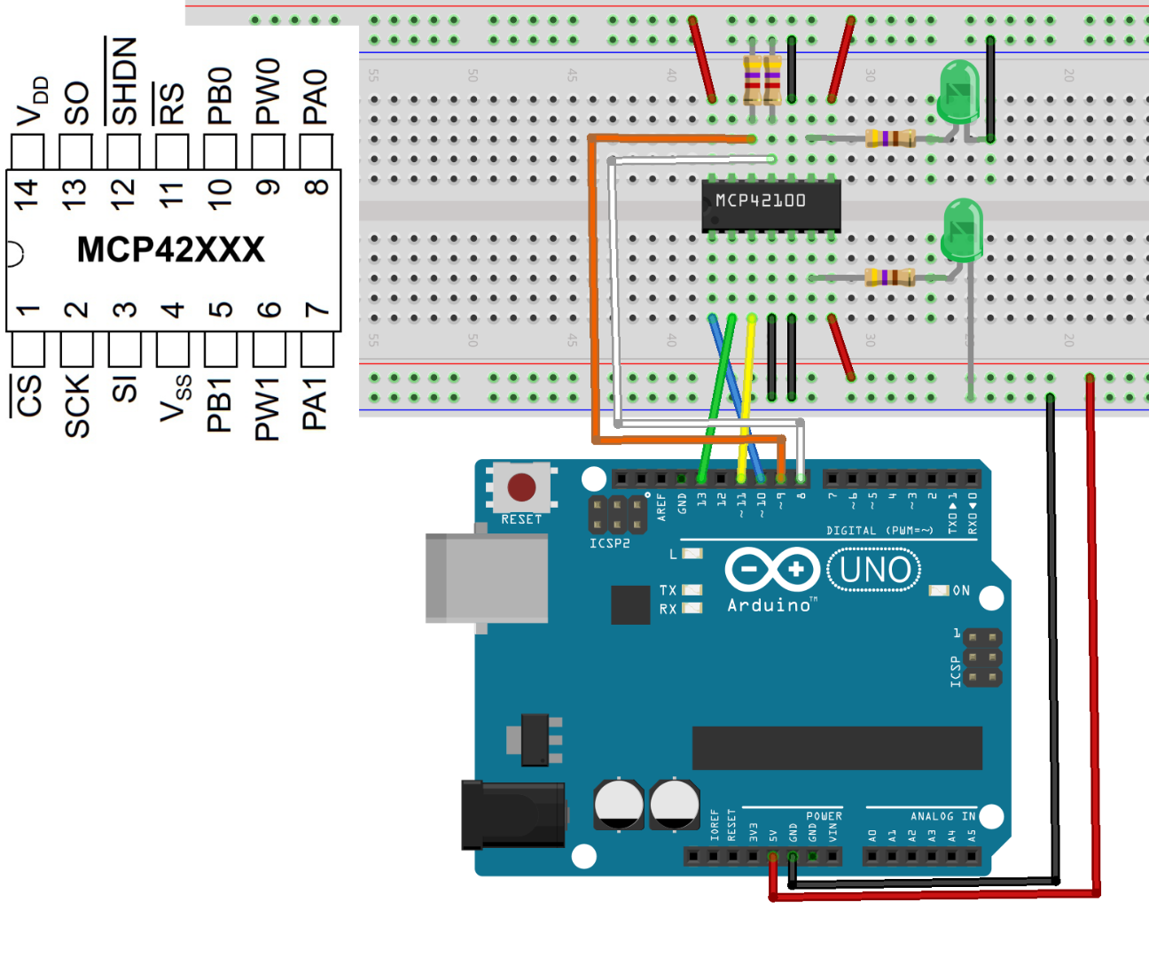 Digital Potentiomter MCP42100 With Arduino - Instructables