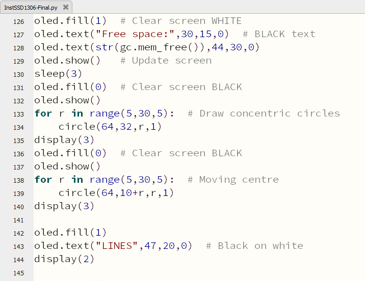 Graphics On A Ssd1306 I2c Oled 128x64 Display With Circuitpython Using An Itsybitsy M4 Express