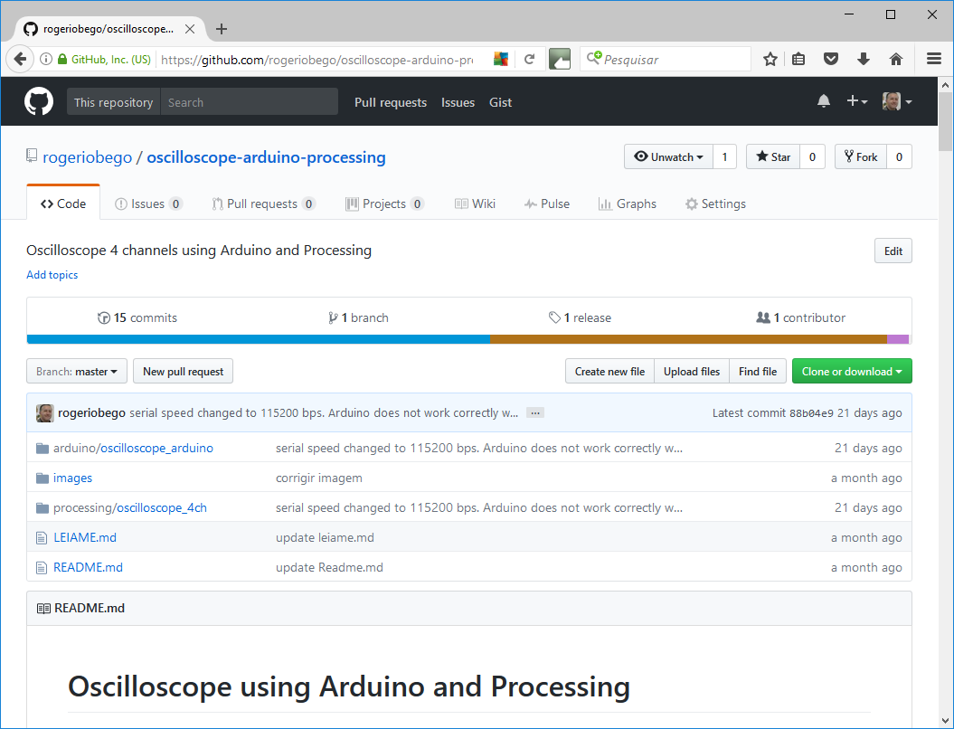 Oscilloscope Arduino Processing Trybotics