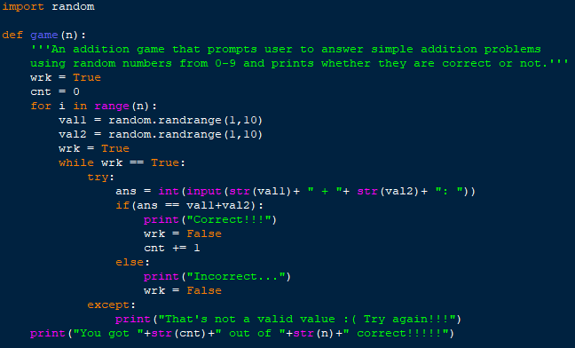 Coding An Addition Game In Python Trybotics