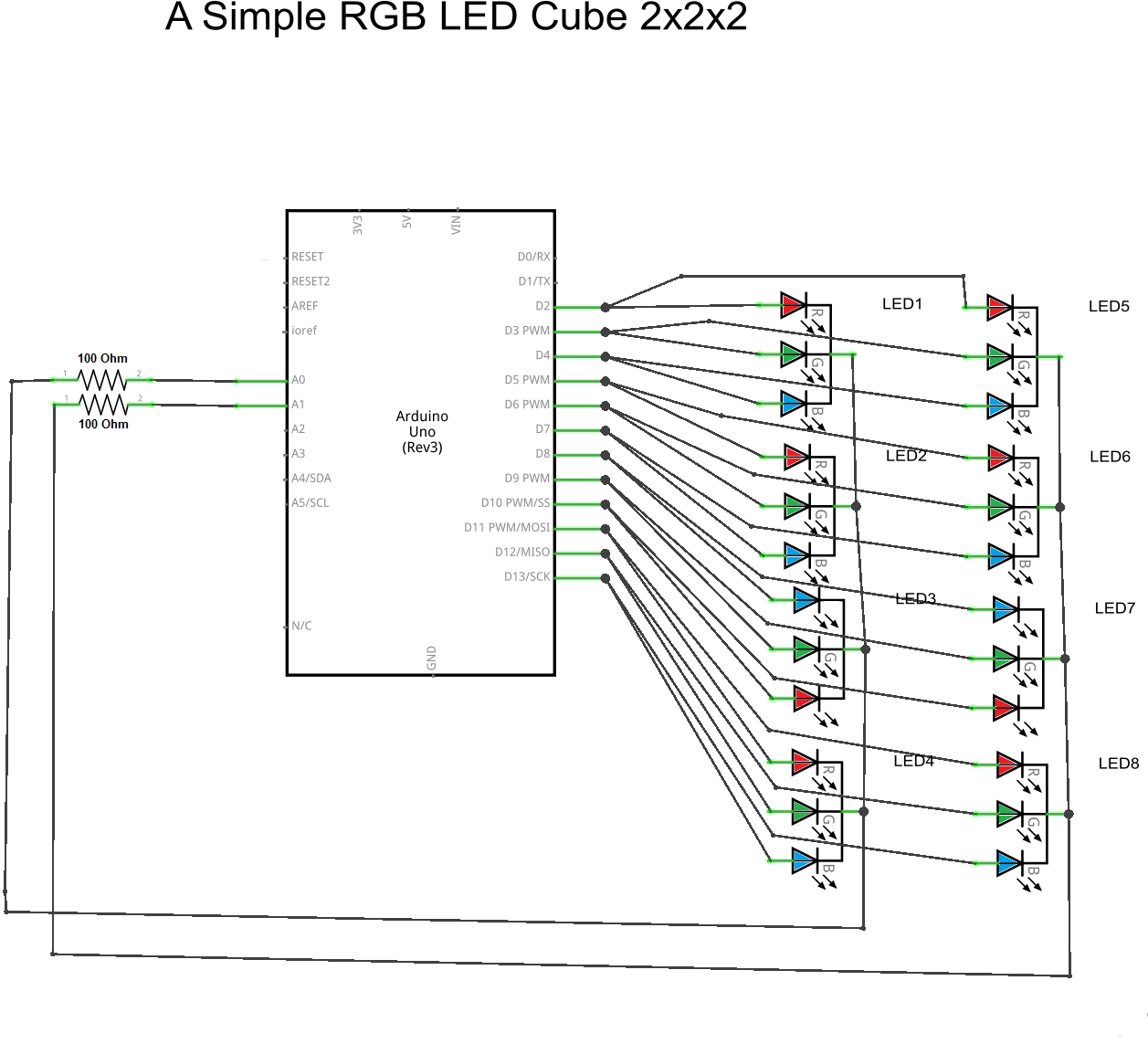 A Simple Rgb Led Cube 2x2x2 Trybotics 