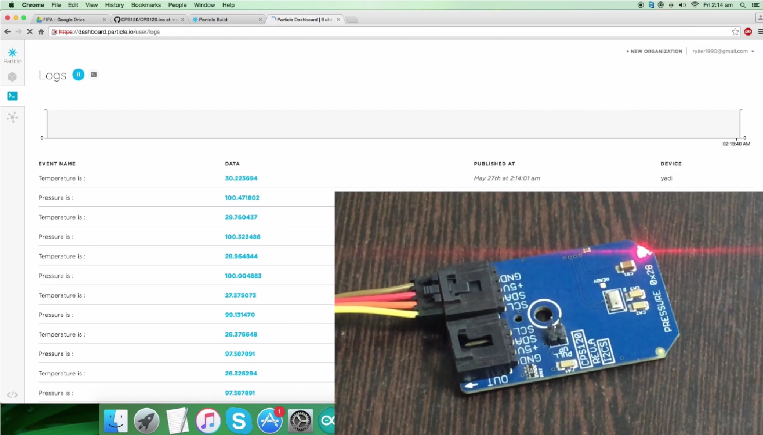 Pressure Measurement Using CPS120 and Particle Photon | Trybotics
