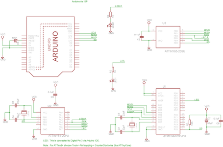 Programming the ATTiny85, ATTiny84 and ATMega328P : Arduino As ISP : 9 ...