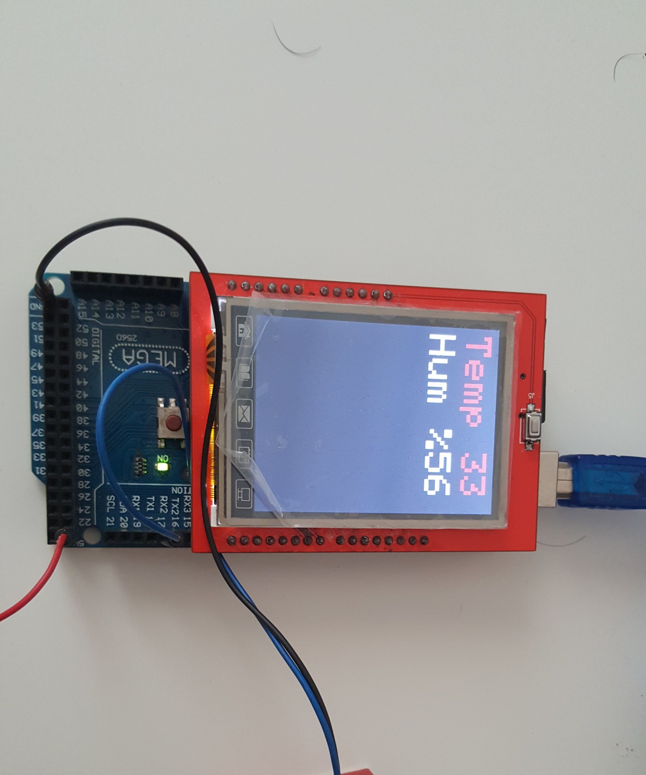Arduino Mega 2 4 Tft Lcd Shield Dht11 Temperature And Humidity