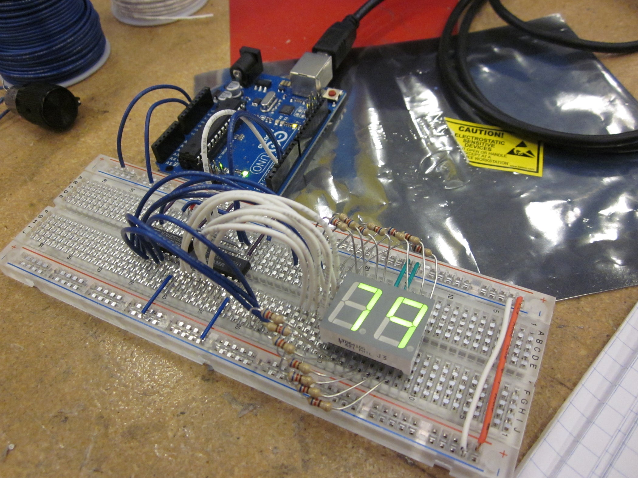 Arduino Powered 7 Seg Led Display Using Shift Registers I Made It At