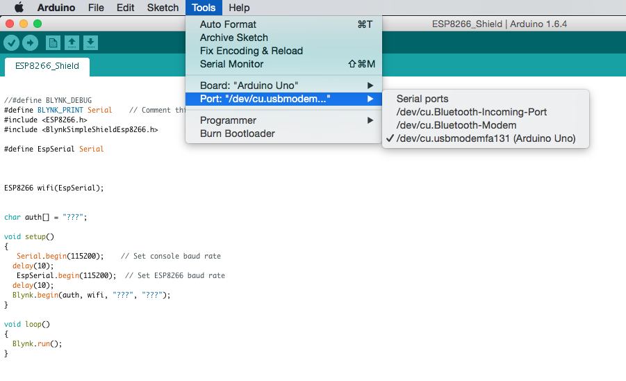 Connect To Blynk Using Esp8266 As Arduino Uno Wifi Shield Mac Only Trybotics