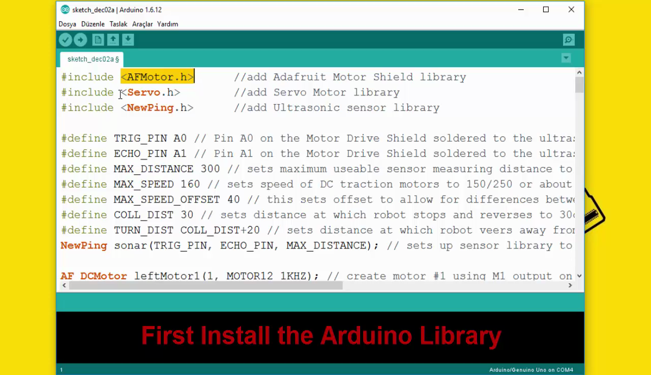 Arduino Obstacle Avoiding Robot 4wd Trybotics