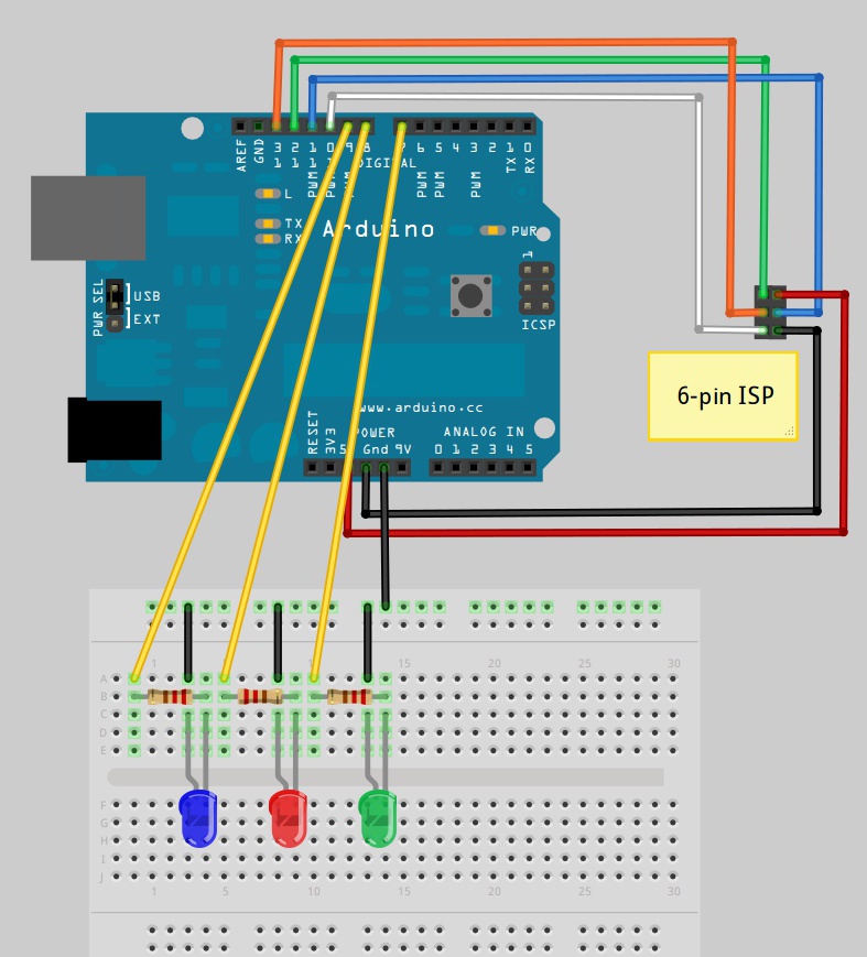 How to Program a AVR (arduino) With Another Arduino | Trybotics