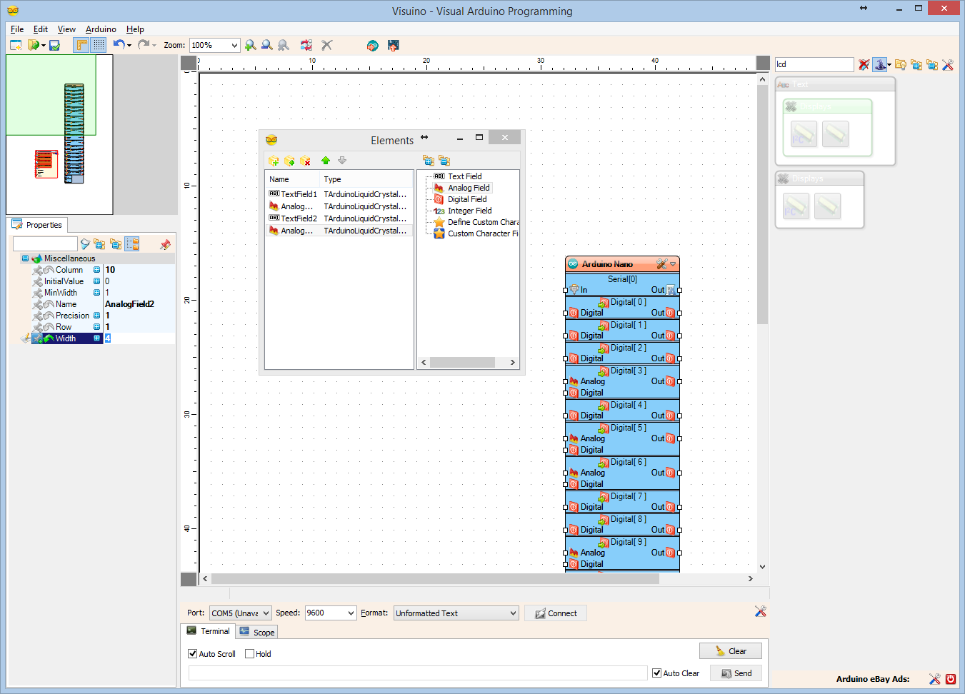 Arduino Nano Dht11 Temperature And Humidity I2c 2 X 16 Lcd Display With Visuino Trybotics
