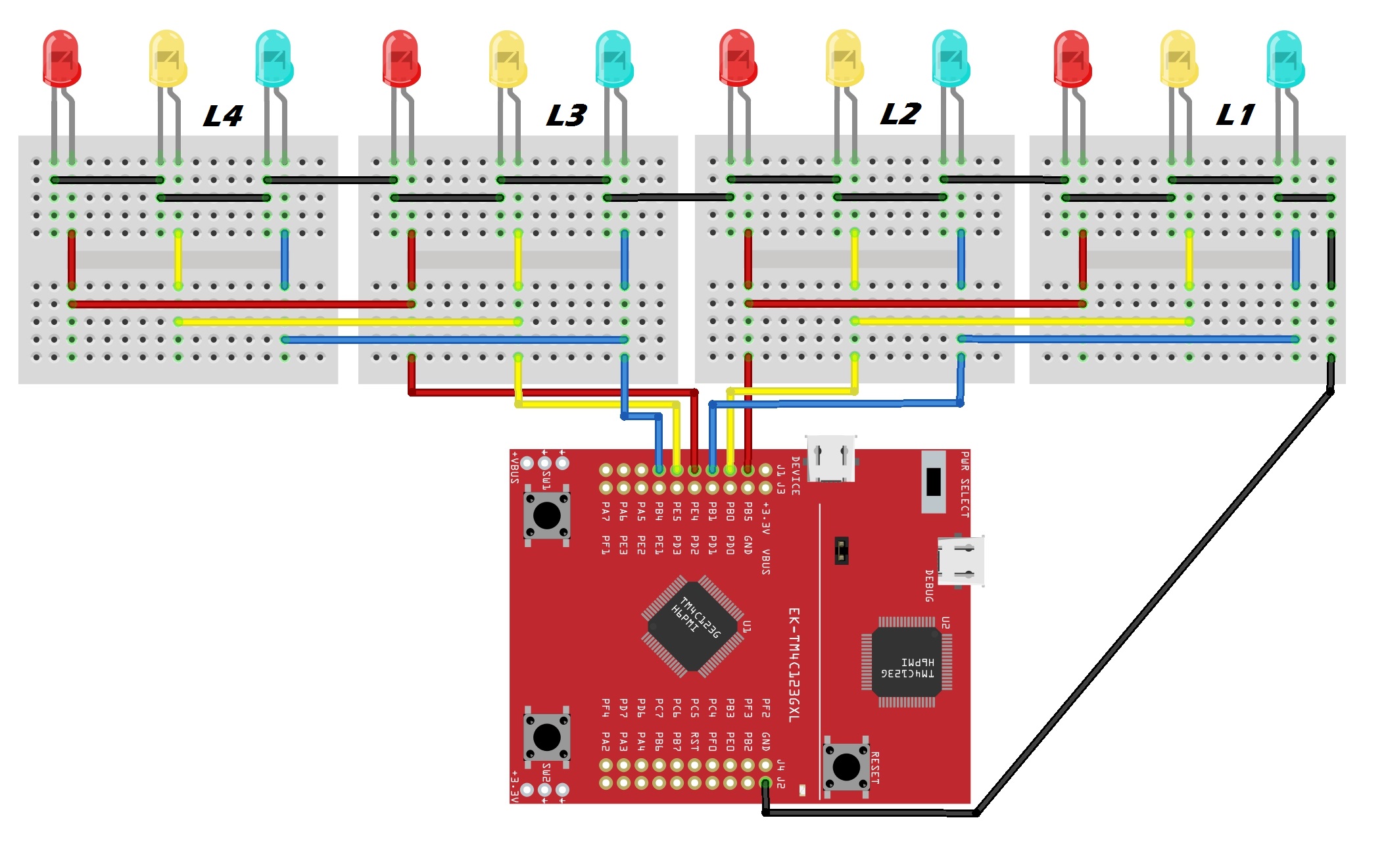 Traffic Light Controller Using ARM Cortex-M4 | Trybotics