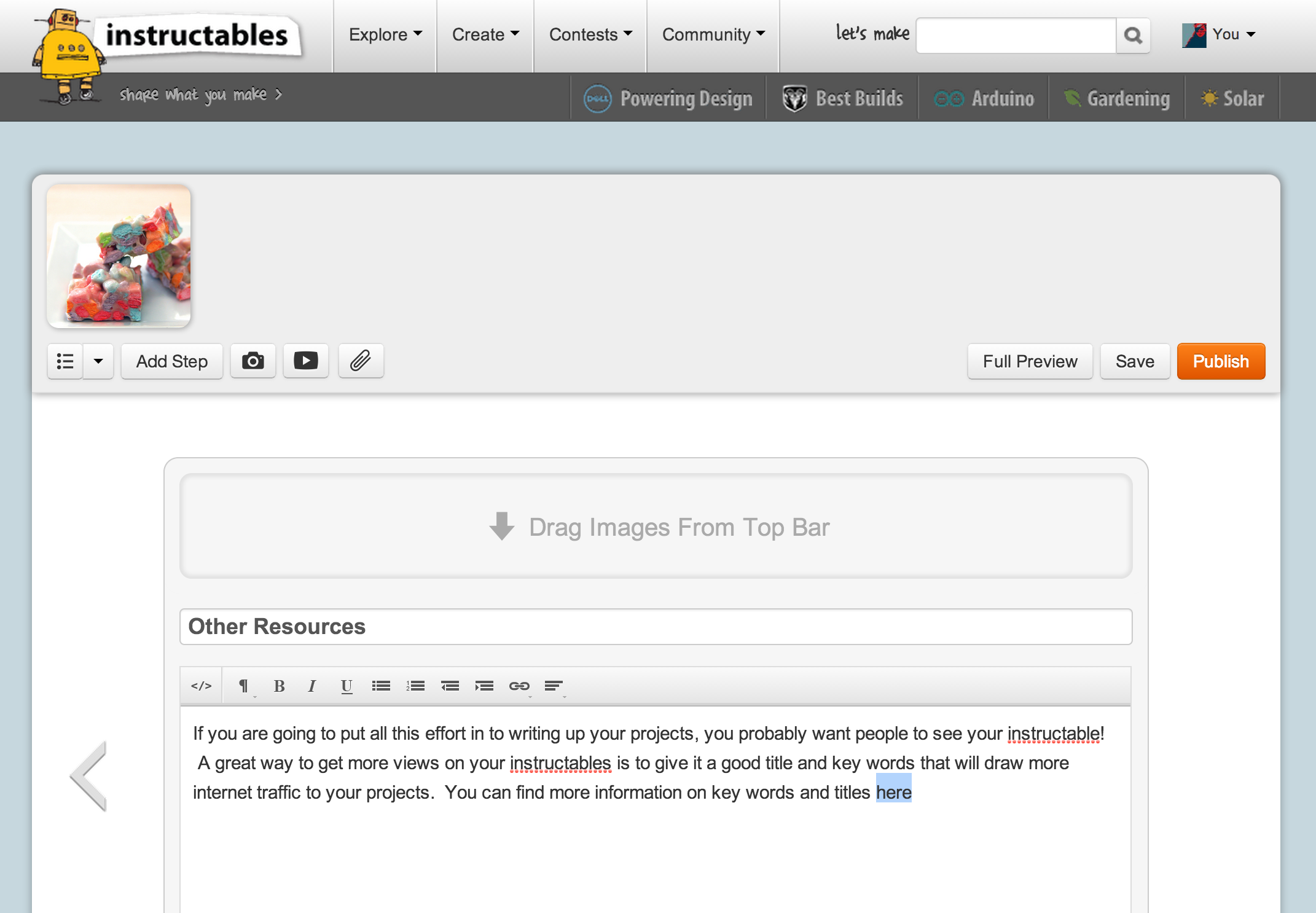 How to Make an Instructable Using the New Editor | Trybotics