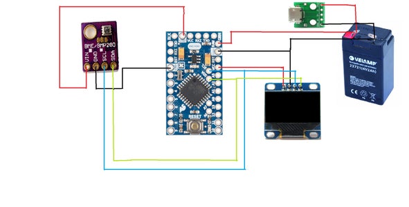 Simple Weather Station With BME280, Arduino and OLED Display : 4 Steps ...