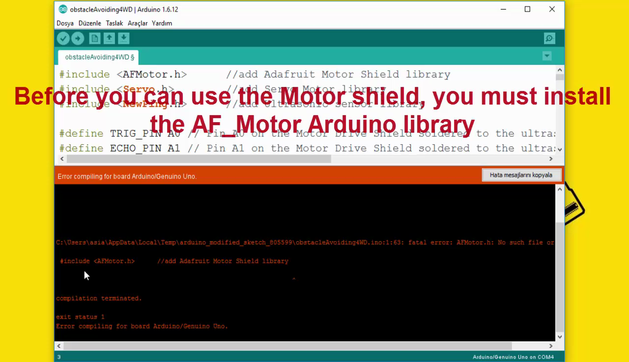 Arduino Obstacle Avoiding Robot 4wd Trybotics