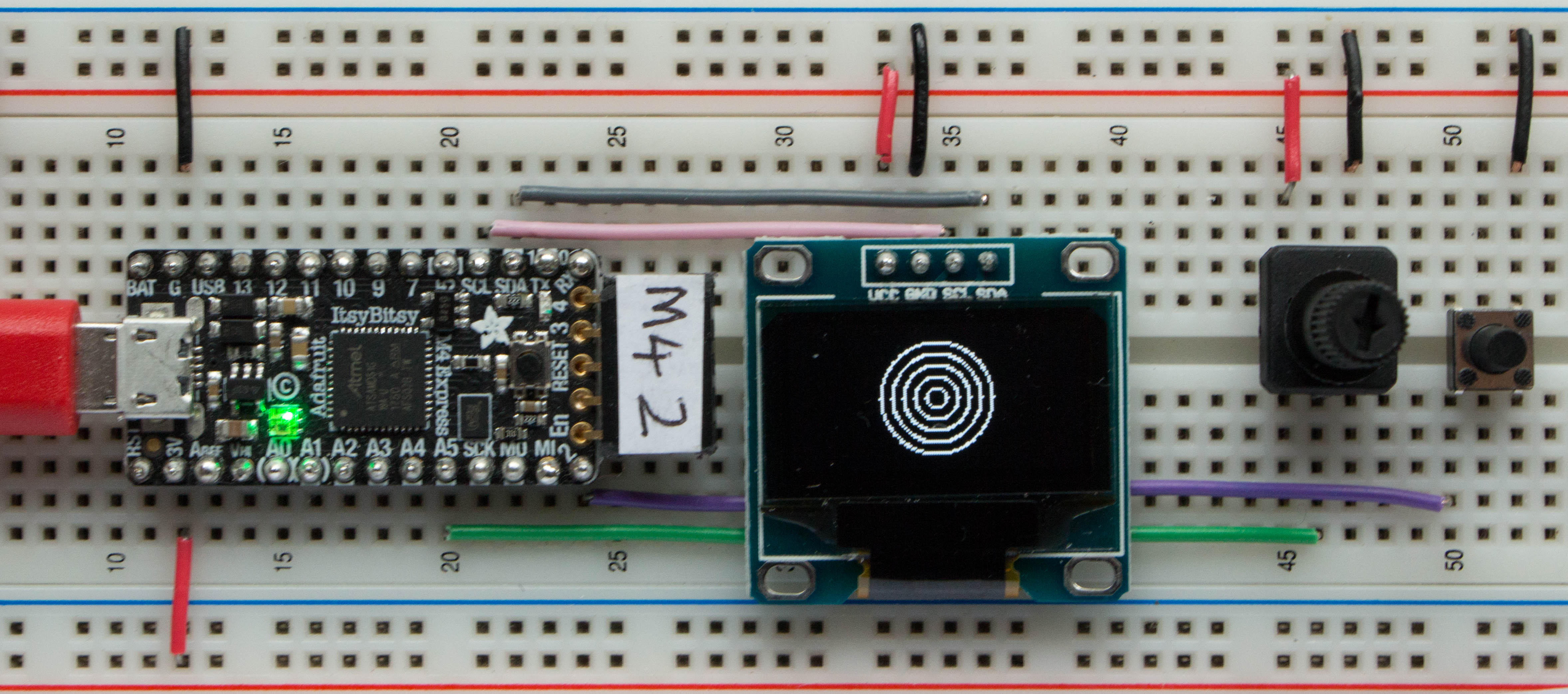 Graphics On A Ssd1306 I2c Oled 128x64 Display With Circuitpython Using An Itsybitsy M4 Express