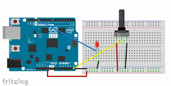 Control Led Blink Rate With Potentiometer 4 Steps Instructables