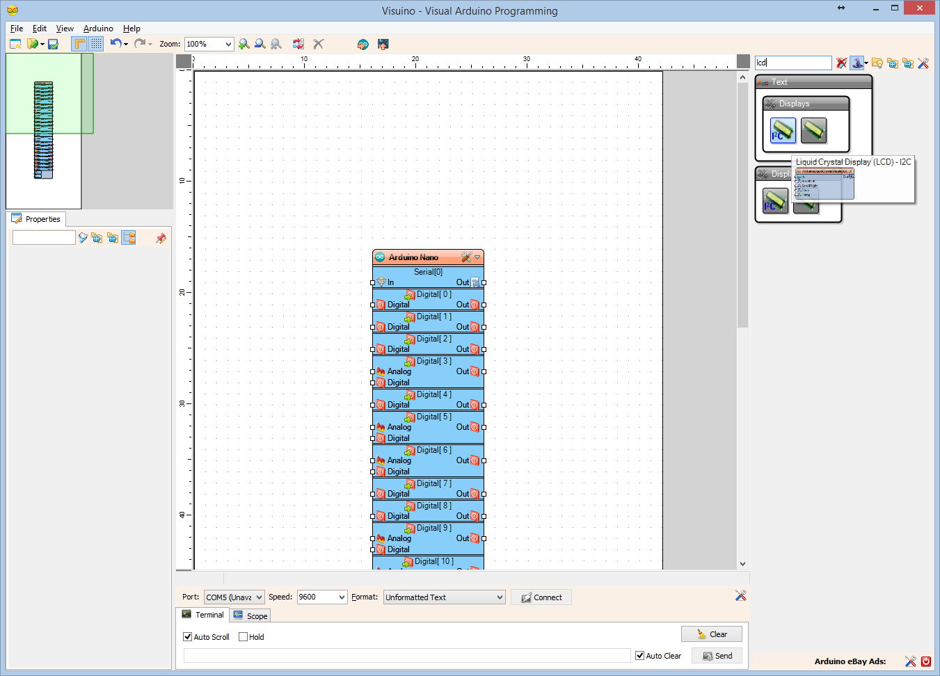 Arduino Nano Dht11 Temperature And Humidity I2c 2 X 16 Lcd Display With Visuino Trybotics