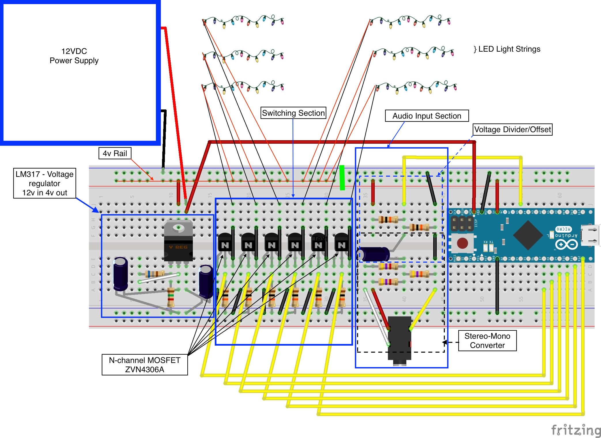 Arduino Micro Low Power Christmas Lights | Trybotics