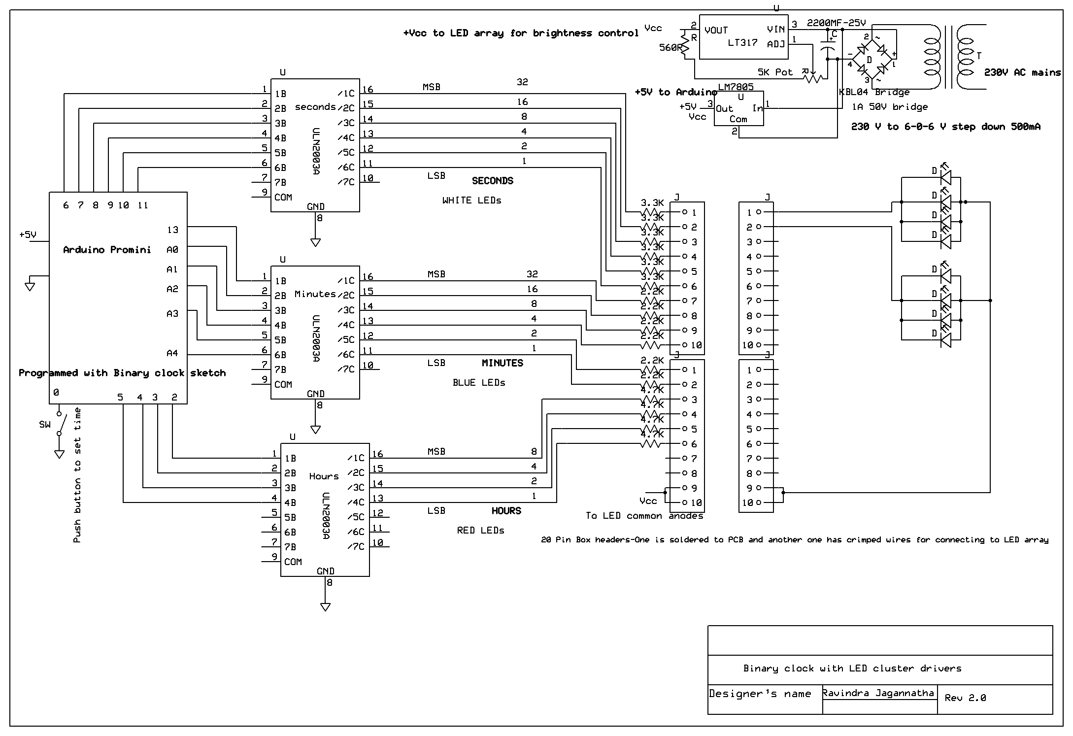 Pure Binary LED Wall Clock With Arduino | Trybotics