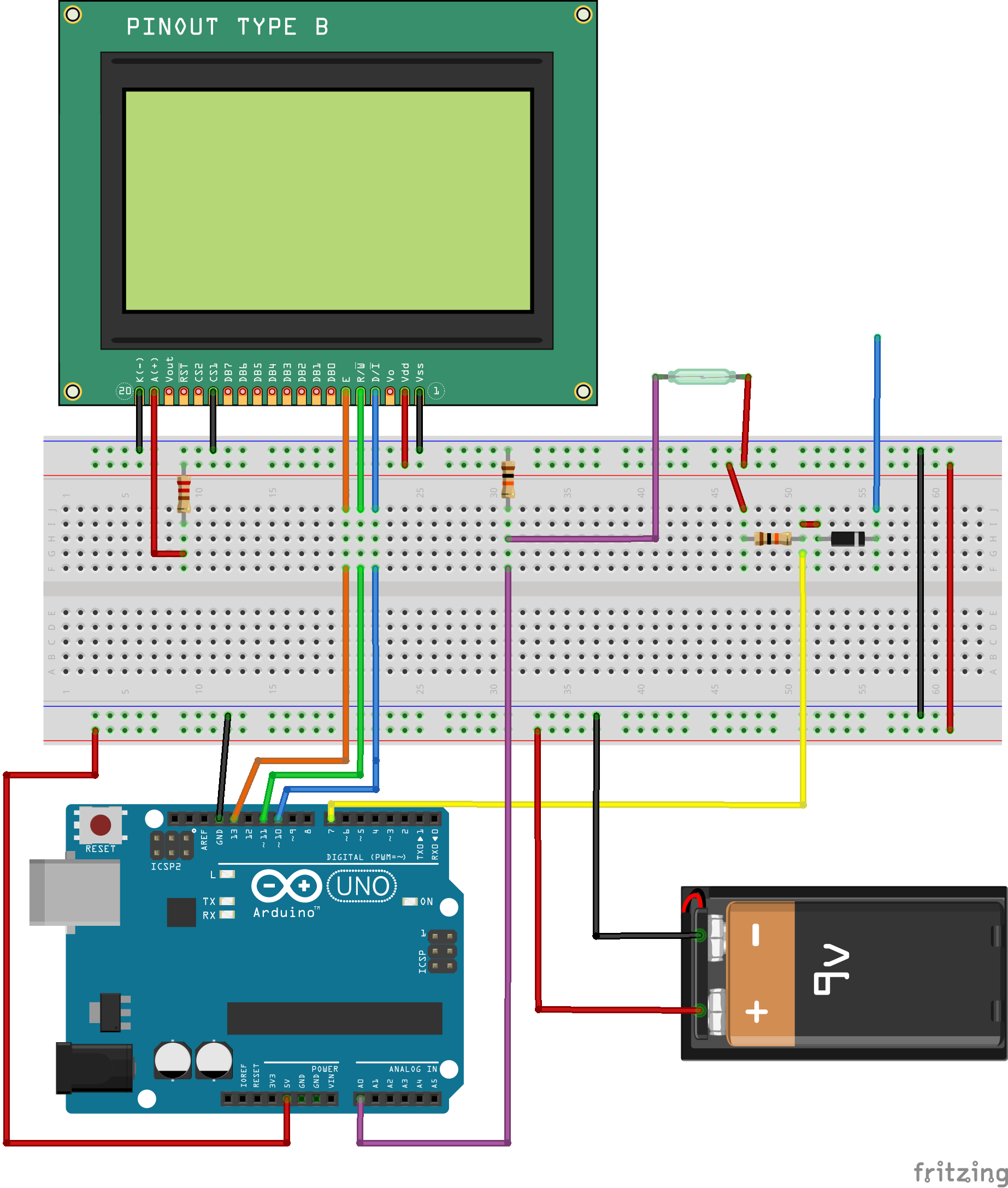 Arduino Bike Speedometer With 128 X 64 Graphics LCD | Trybotics Arduino Bike Speedometer With 128 X 64 Graphics LCD | Trybotics