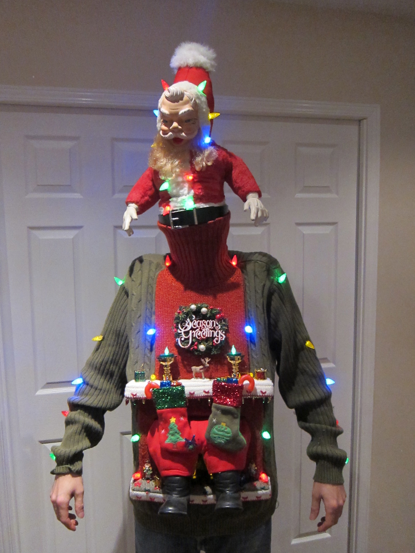 UGLY CHRISTMAS SWEATER DIY Stuck In The Chimney 2012 4 Steps 