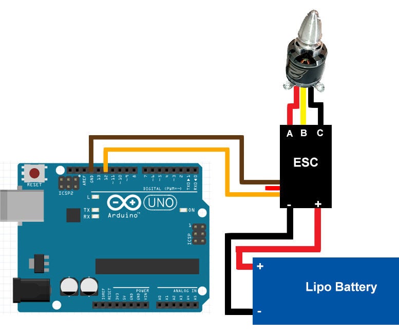 Interfacing Brushless Dc Motor Bldc With Arduino 4 Steps With Pictures
