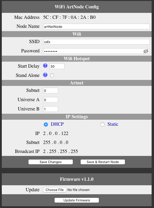 ESP8266 Artnet to DMX | Trybotics