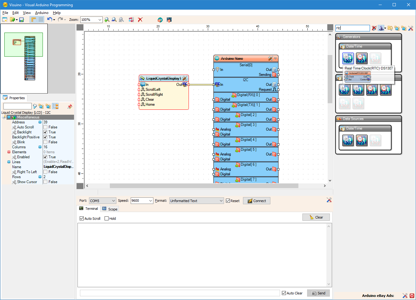 Arduino Nano Show Datetime From Ds1307 Real Time Clockrtc On I2c 2 0935