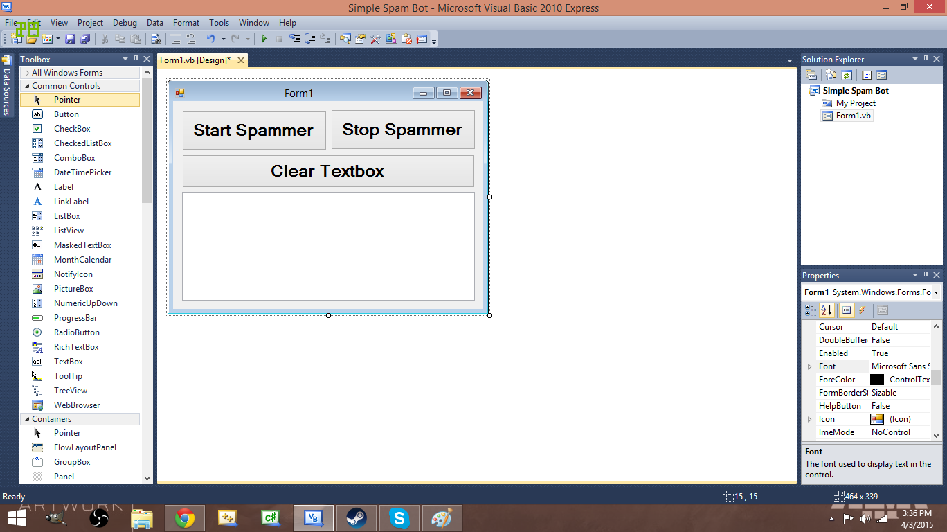 Simple Spam Bot - VB.net | Trybotics