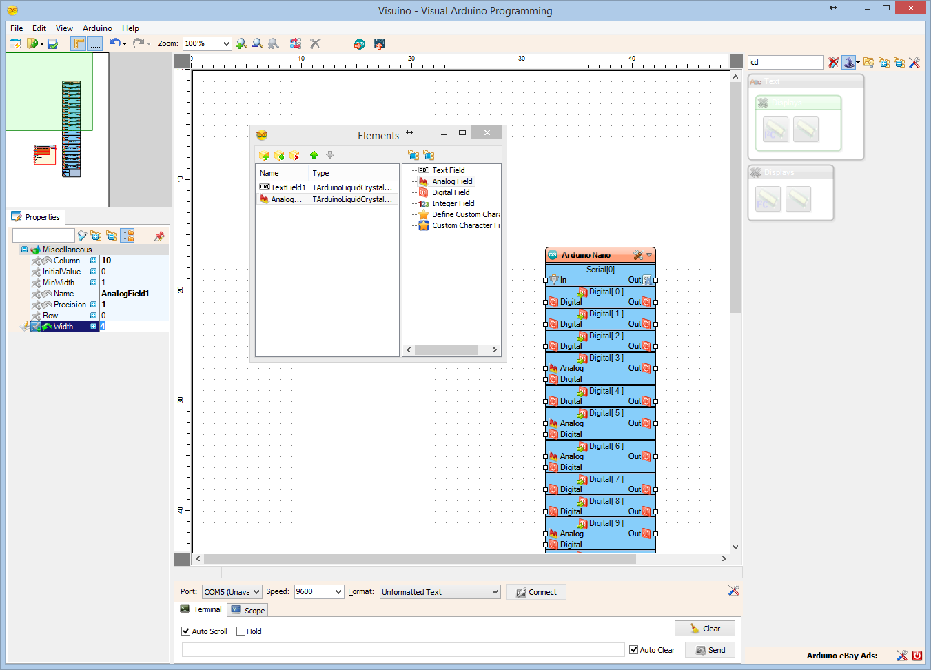 Arduino Nano Dht11 Temperature And Humidity I2c 2 X 16 Lcd Display With Visuino Trybotics