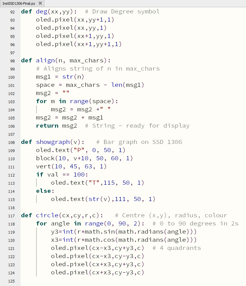 Graphics On A Ssd1306 I2c Oled 128x64 Display With Circuitpython Using An Itsybitsy M4 Express