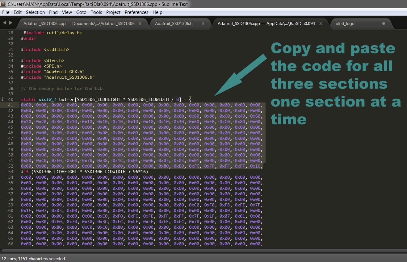 Change Adafruit Library OLED Logo | Trybotics
