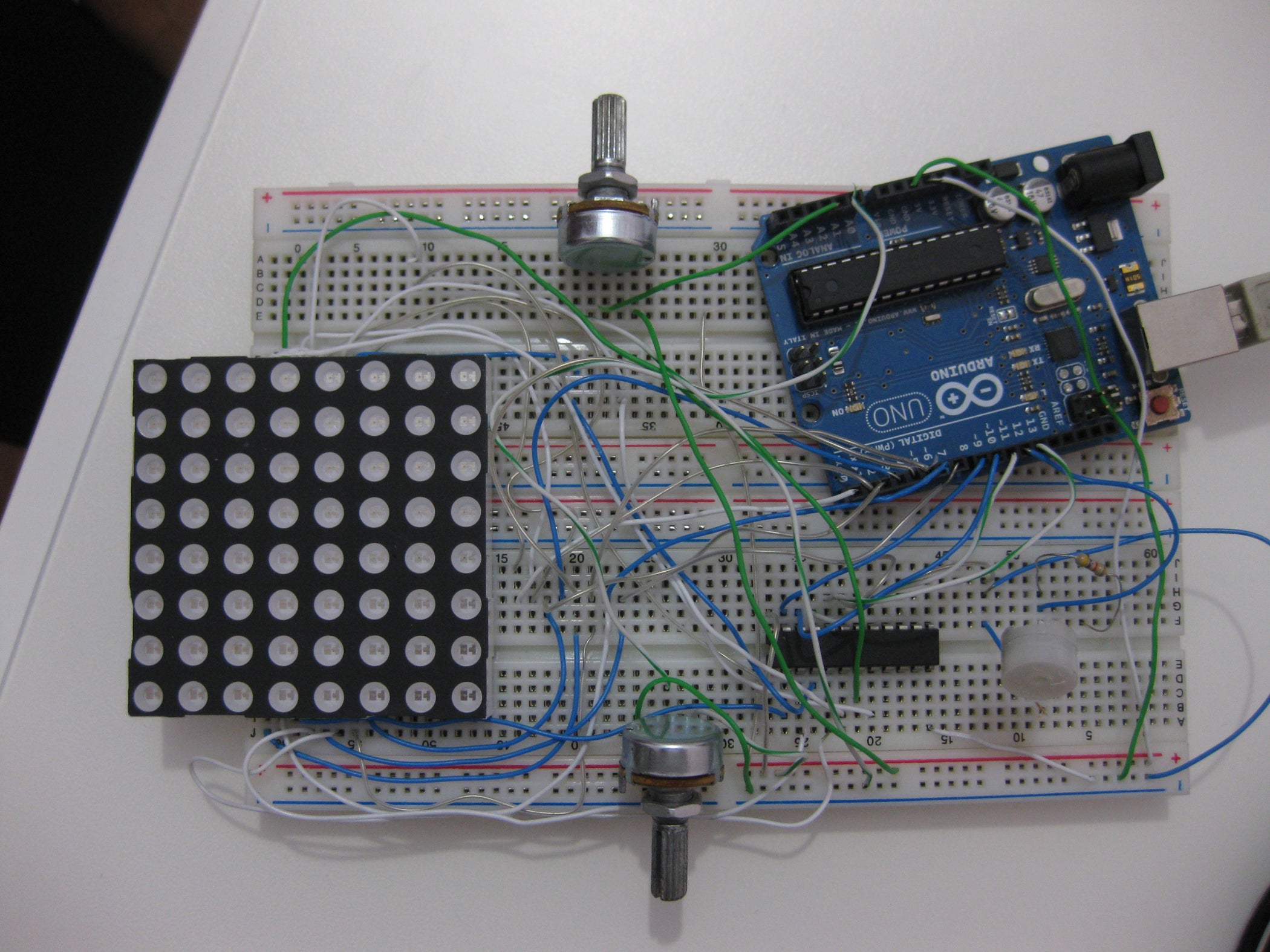2 Player Pong Game Using Arduino Uno And 8x8 Led Matrix Instructables