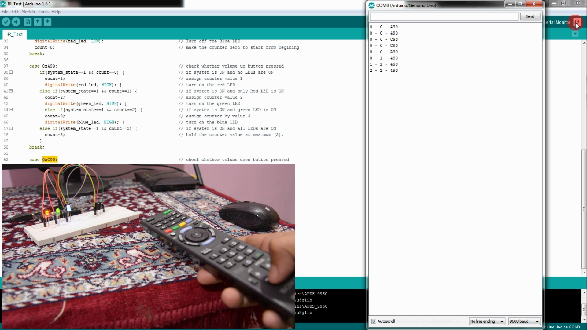 Infrared Remote And Ir Receiver Tsop1738 With Arduino Trybotics