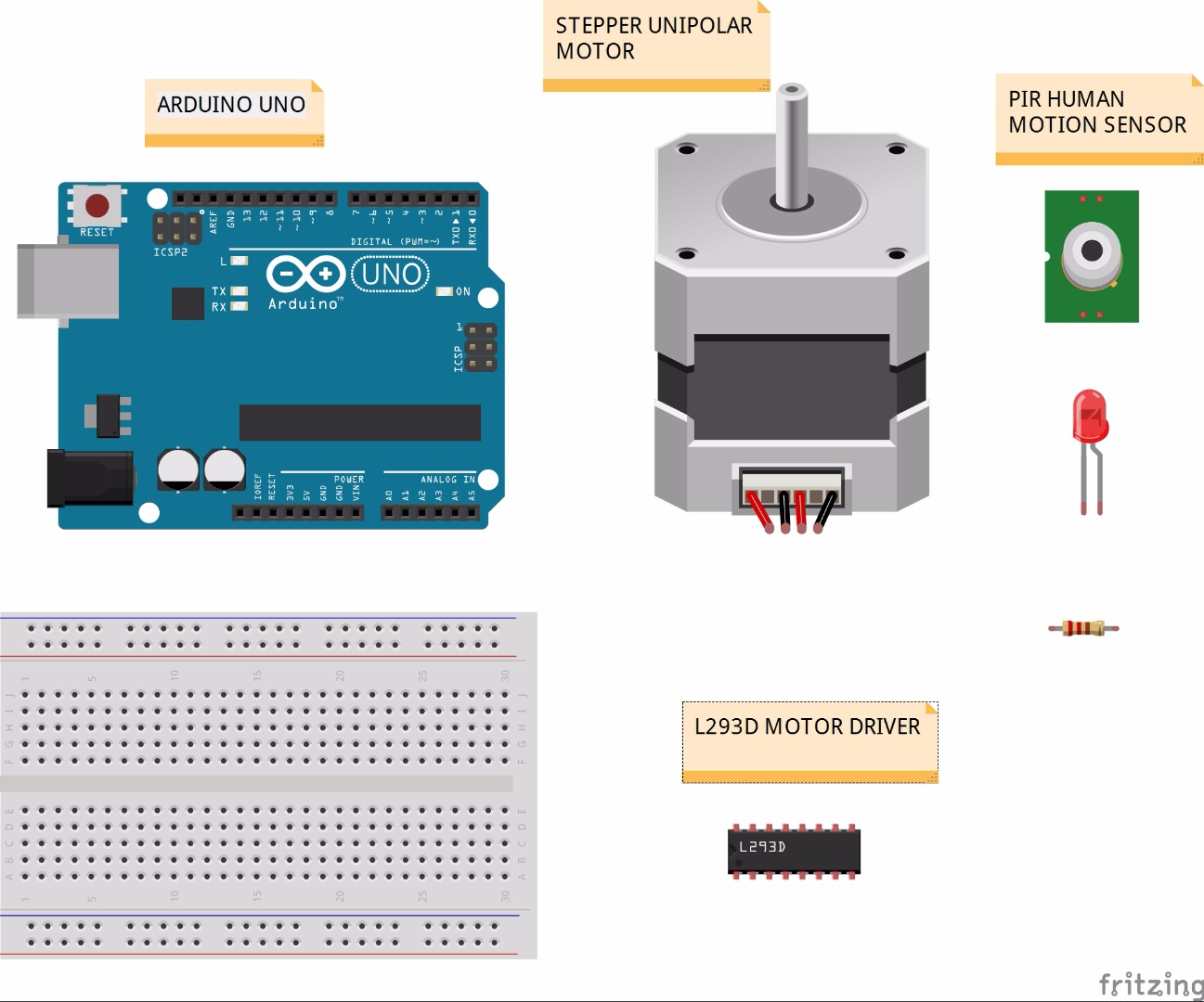 PIR SENSOR WITH ARDUINO ACTIVATE STEPPER MOTOR | Trybotics