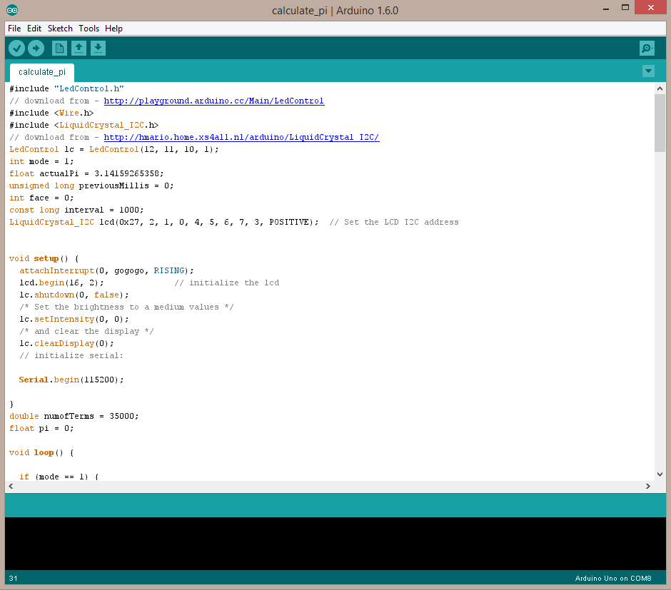 Pibot Calculating Pi With An Arduino Uno Trybotics