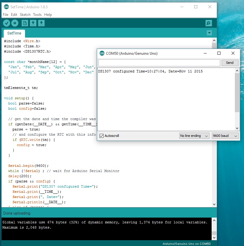 Simple Guide To Setting Time On A Ds3231 Ds3107 Ds1337 Real Time Clock With Arduino Uno Trybotics