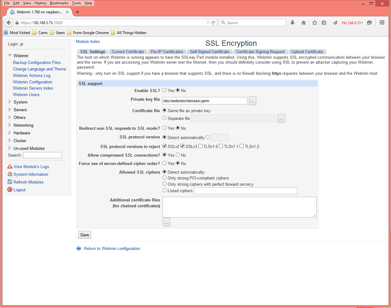 Adding Webmin To Manage A Raspberry Pi Trybotics