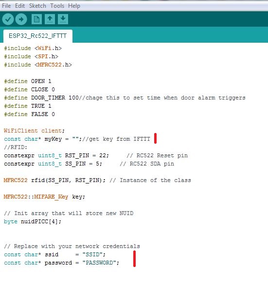 ESP32+RC522+IFTTT=Home Security | Trybotics