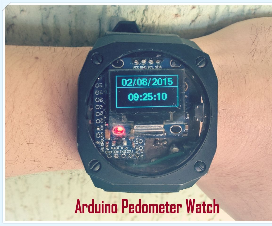 Arduino Pedometer Watch With Temperature Altitude And