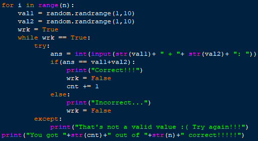 Coding An Addition Game In Python Trybotics 1881