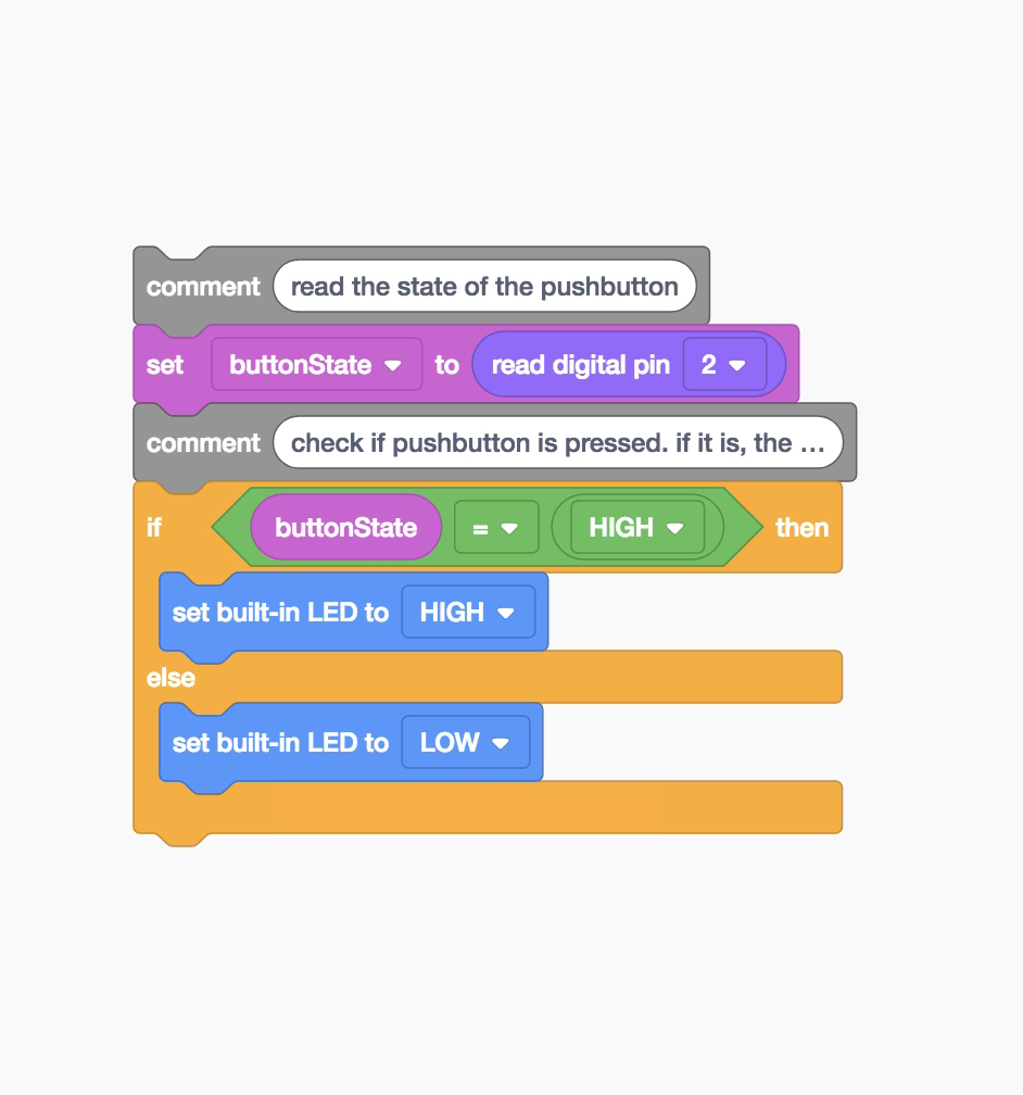 Digital Input With A Pushbutton With Arduino In Tinkercad Trybotics